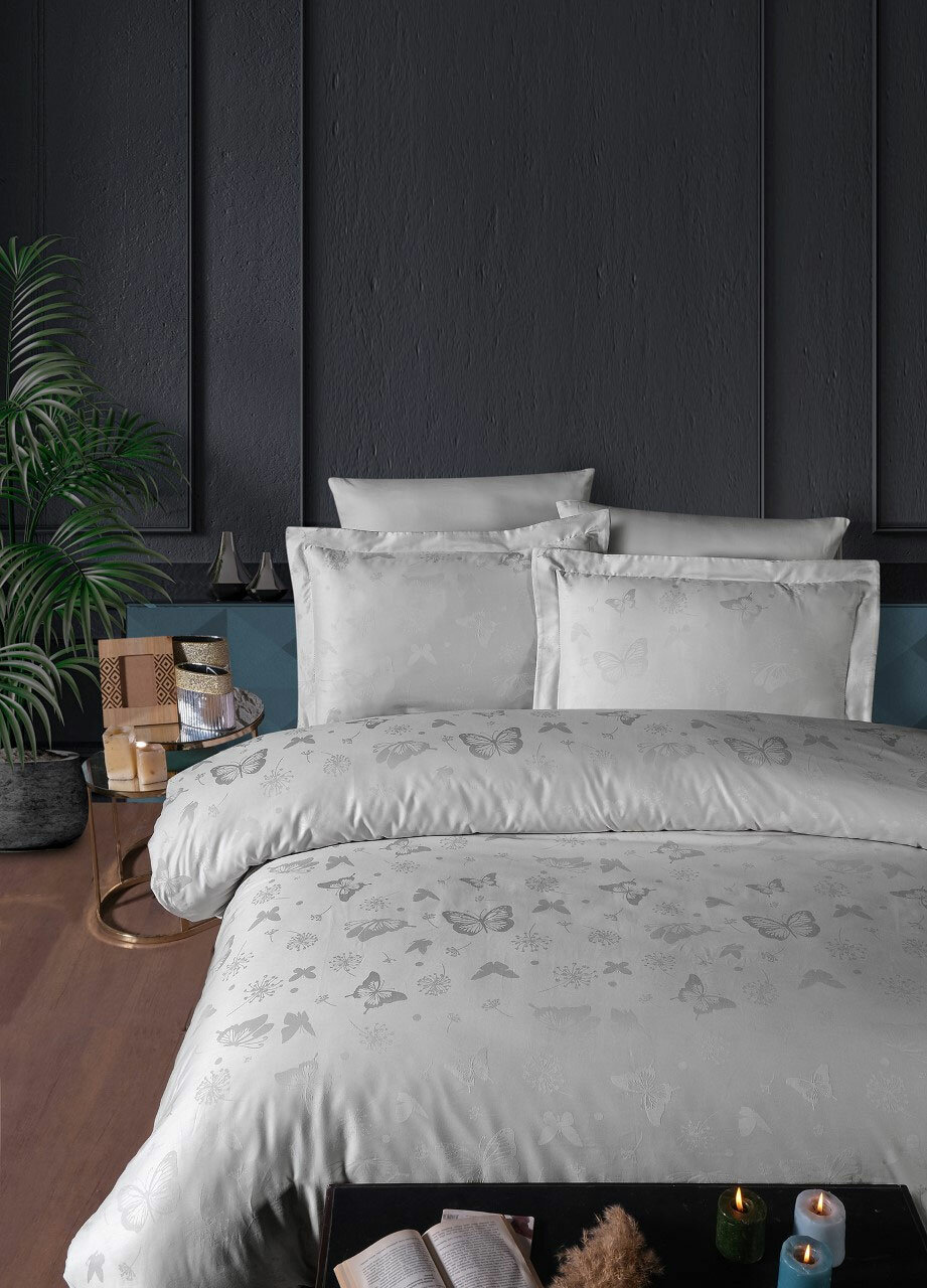 Жаккардовое белье из сатина 11885 Corina молочный Doco (молочный), Евро (наволочки 50х70 и 70х70)