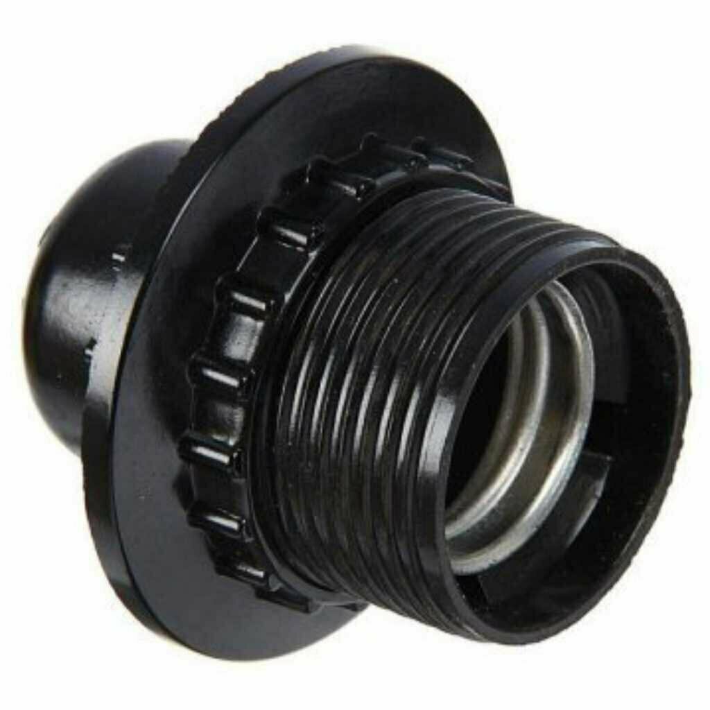 Патрон подвесной E27 карболит черный с кольцом 474003