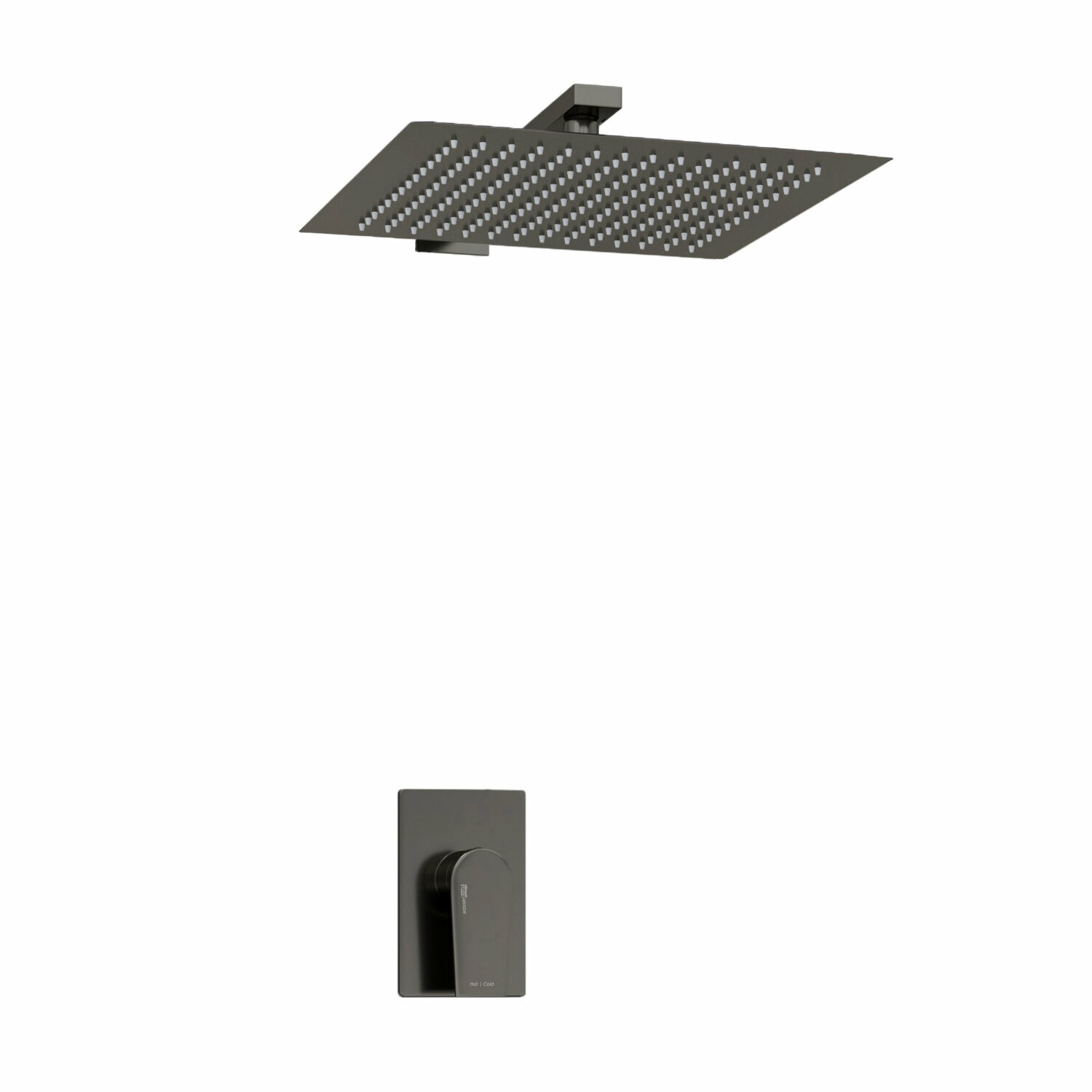 Встраиваемый комплект для душа с верхней душевой насадкой, оружейная сталь, WasserKRAFT А84182