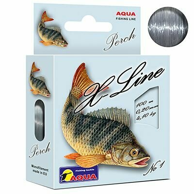 Монофильная леска для рыбалки Aqua X-Line Perch (Окунь) 0,20mm 100m ( 1 штука )