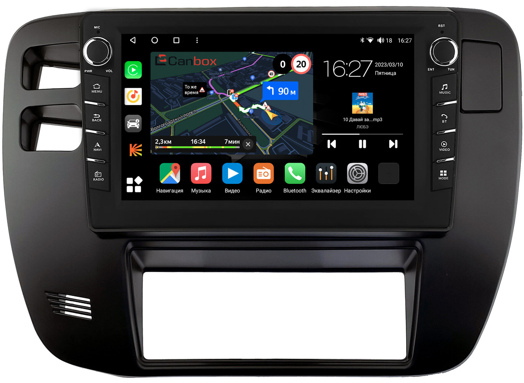 Штатная магнитола Nissan Patrol (Y61) 1997-2004 (черная) Canbox M-Line 7831-9-0231 Android 10 (4G-SIM, 2/32, DSP, IPS) С крутилками