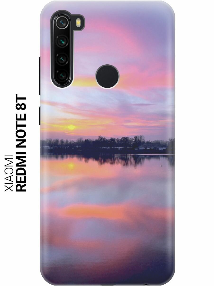 Силиконовый чехол на Xiaomi Redmi Note 8T, Сяоми Редми Ноут 8Т с принтом "Зарево над рекой"