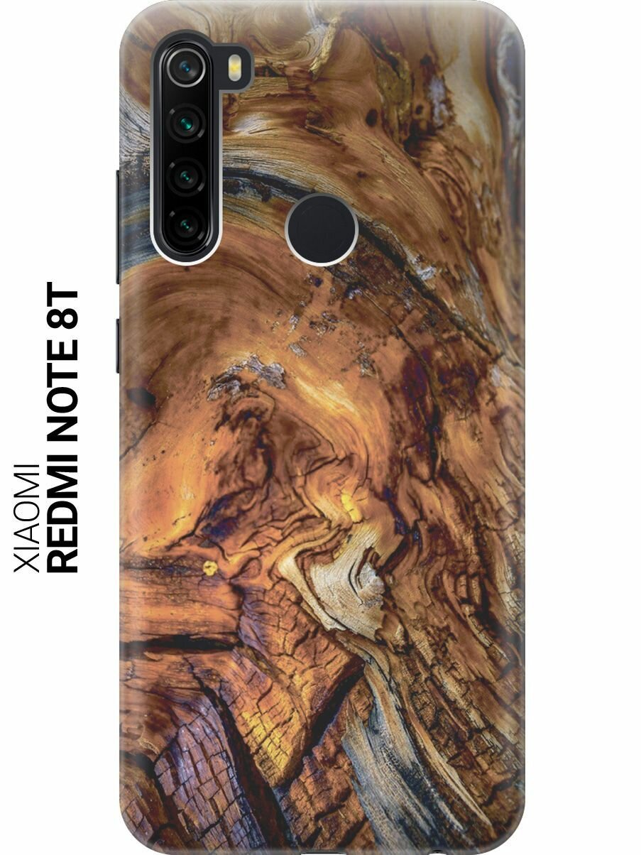 Силиконовый чехол на Xiaomi Redmi Note 8T, Сяоми Редми Ноут 8Т с принтом "Деревянный узор"
