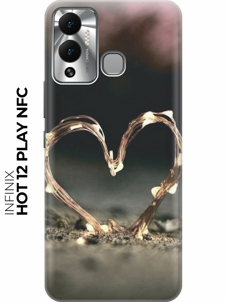 Силиконовый чехол Светящееся сердце на Infinix Hot 12 Play NFC / Инфиникс Хот 12 Плей