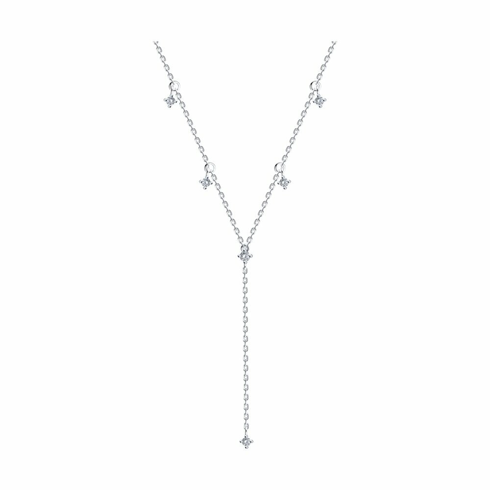 Колье, серебро, 925 проба, родирование, фианит