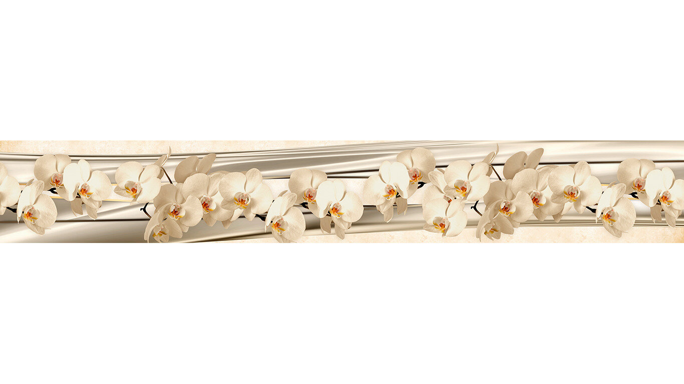 Кухонный фартук"Белые орхидеи 3177" 3000*600мм, АБС пластик, фотопечать
