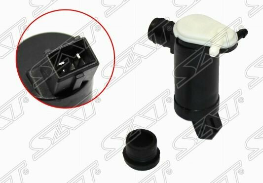 Мотор омывателя SAT, для Ford Focus, Mondeo, Fiesta, струйный, черный