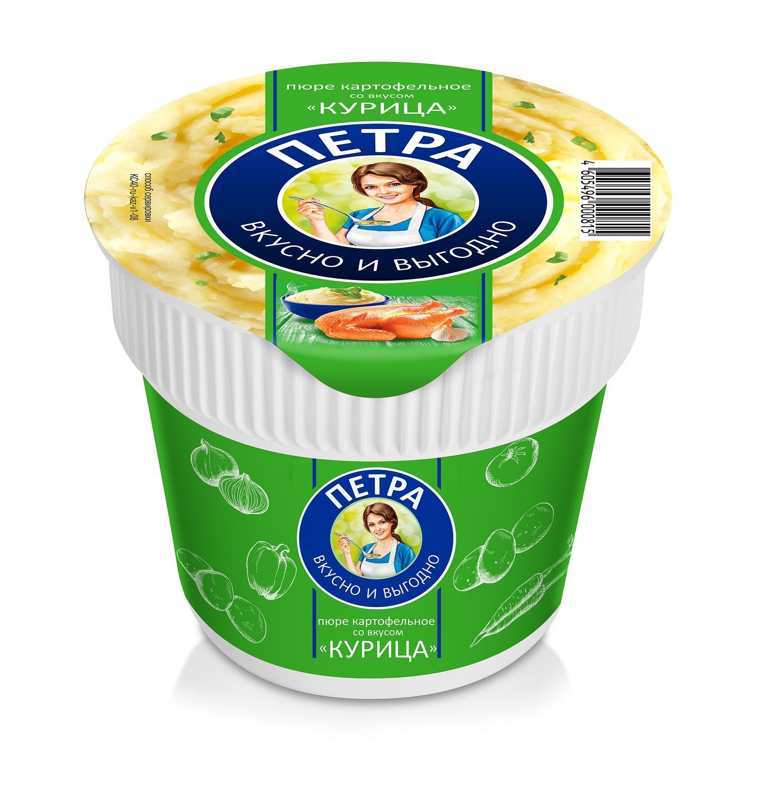 Упаковка из 24 штук Пюре картофельное Петра курица (стак) 35г