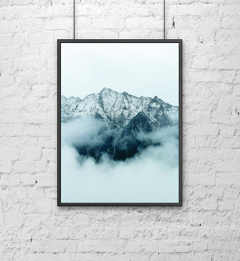Постер для интерьера на стену (30х40 см). Горы в тумане / постеры картины для интерьера, постеры для интерьера, постер на стену, картина на стену, картина на кухню, плакат, декор и интерьер