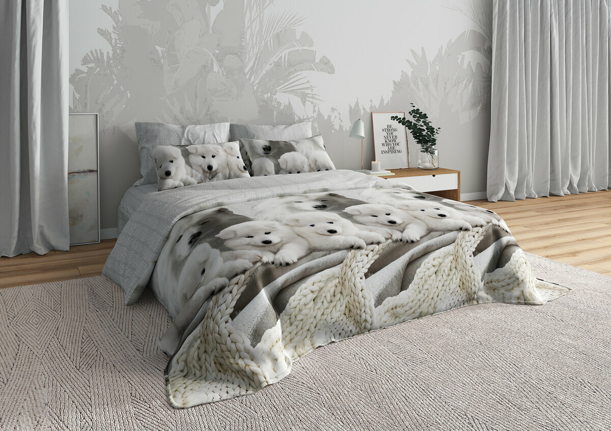 Детское постельное белье Вальтери ДБ-90 1.5 спальный комплект с рисунком 150х215, 2 наволочки 50х70