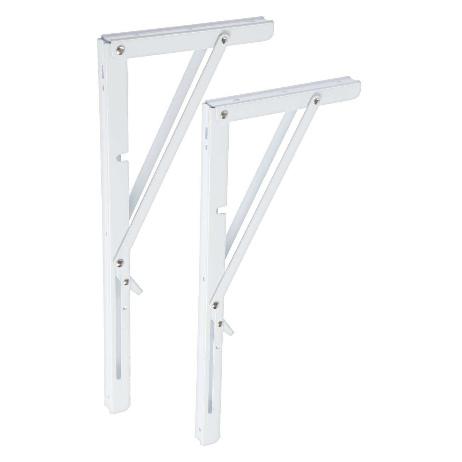 Кронштейн складной для столов и полок тундра, 2 шт, длина 400 мм, сталь, цвет белый, 9302185