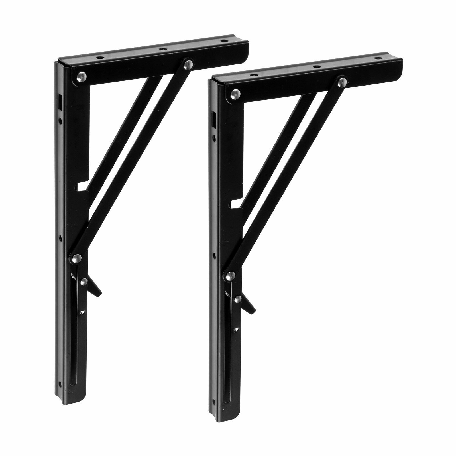 Кронштейн складной для столов и полок тундра, K001, 2 шт, длина 300 мм, сталь цвет черный, 9703744