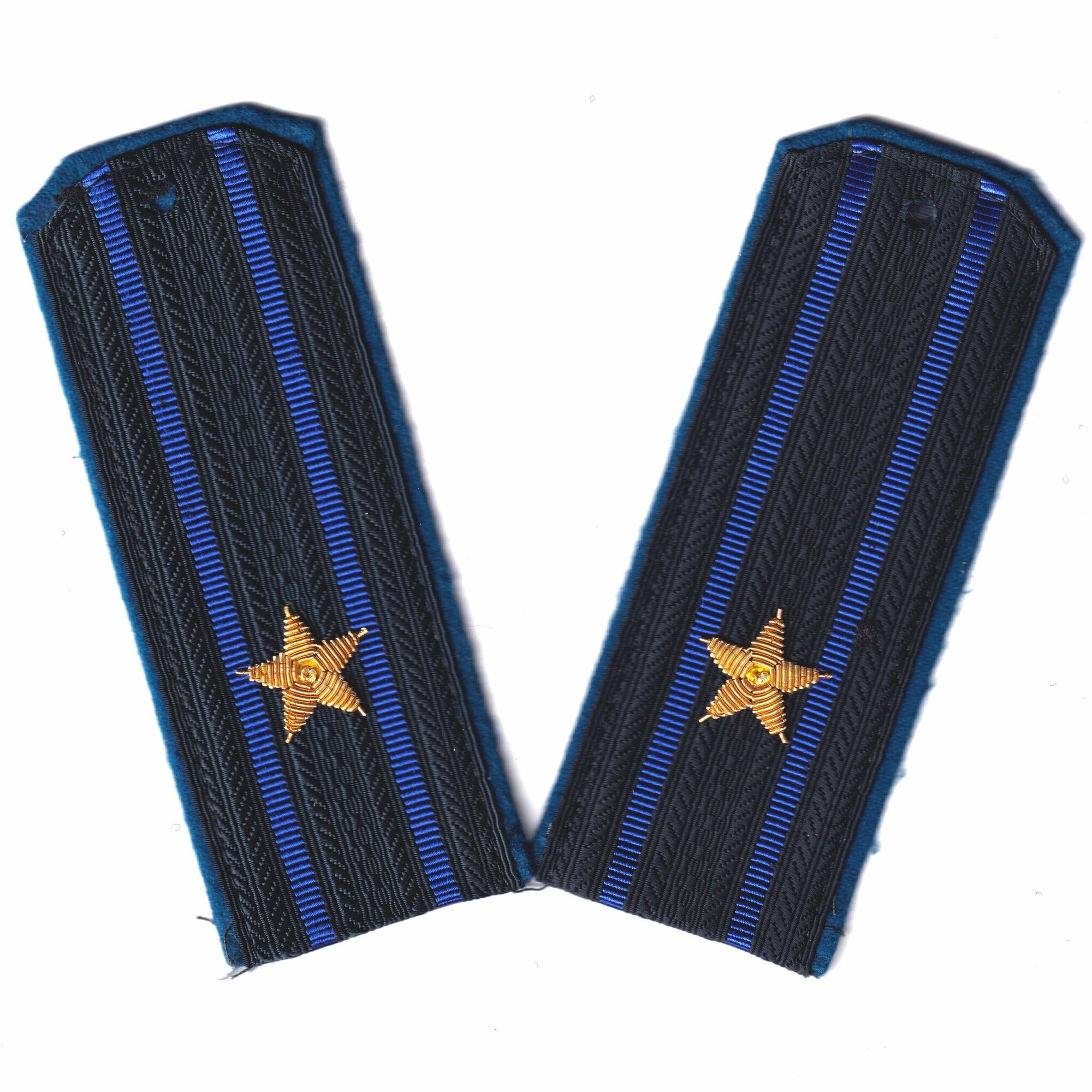 Погоны ФСБ Иссиня-Черные Майор (Ручная Вышивка Канитель) (Съемные)