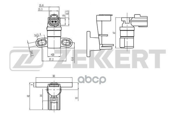 Датчик Положения Коленвала Ford Focus II 03- Mondeo III Iv 00- Fiesta V 05- C-Max 07- Mazda 3 03 Zekkert арт. se-4059