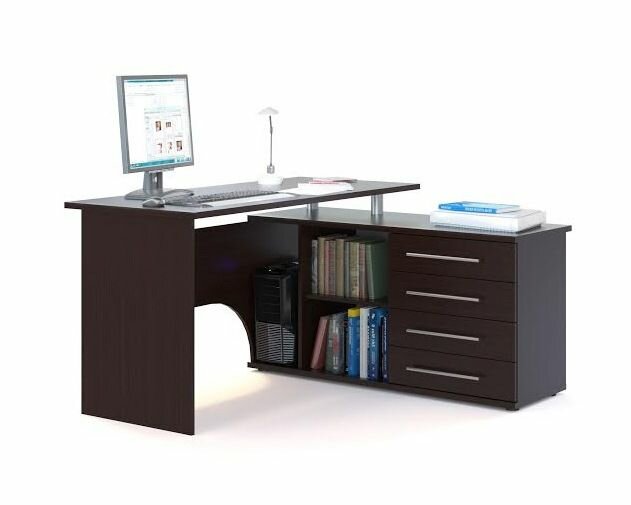 Стол компьютерный Сокол КСТ-109П Венге Размеры: Высота 750мм Глубина 1400мм Ширина 1270мм
