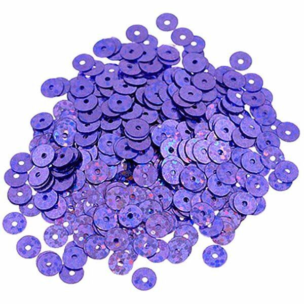 Пайетки плоские PL6-50126 сиреневый голограмма 6 мм 10 г, цена за 1 уп.