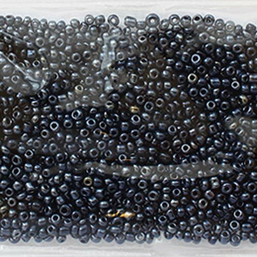 Бисер AS-129 черный перламутровый (11/0) 2.1 мм 20 г, цена за 1 уп.