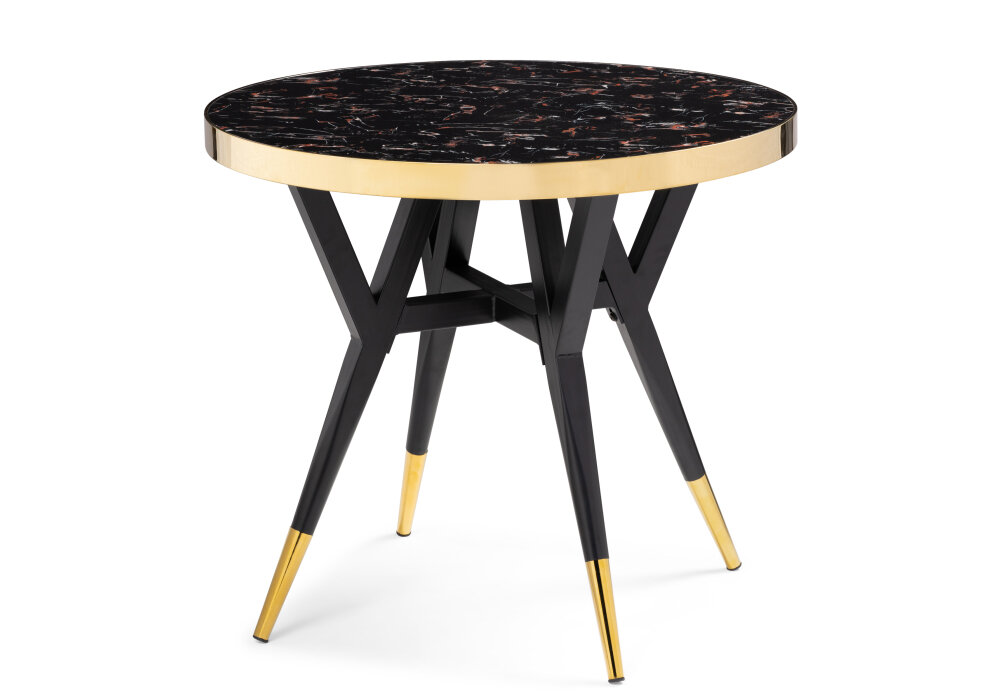 Стол Woodville Selina 80х72 black/gold Размеры: Высота 720мм Глубина 800мм Ширина 800мм