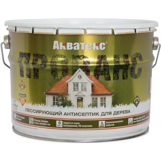 Антисептик для дерева Акватекс Прованс, лессирующий, полуматовый, 9 л, тик
