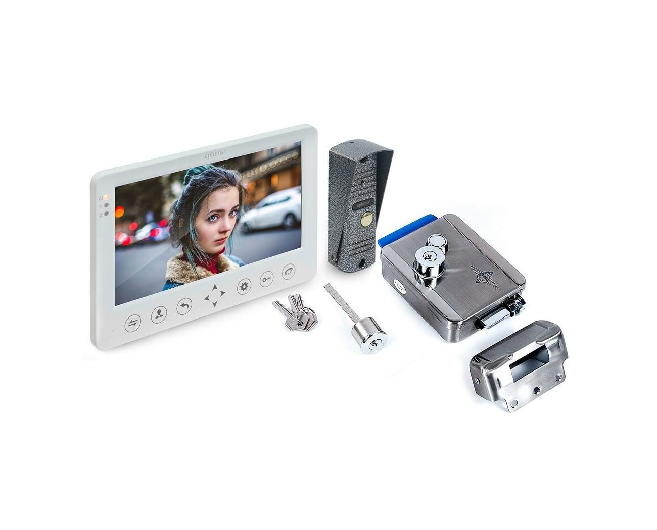 Набор (домофон - замок) - цветной с записью по датчику движения и замок Anxing Lock-(AX-091) + EP-(4815) (L22123NA) и вызывная панель.