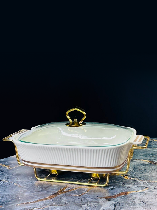 Мармит сервировочный на подставке Lenardi "Эллада", фарфор, 33см