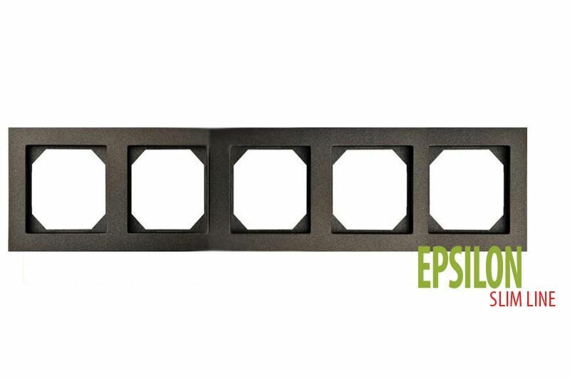 LIREGUS Рамка Шестиместная Антрацит SLIM (Универсальный Монтаж) LIREGUS EPSILON