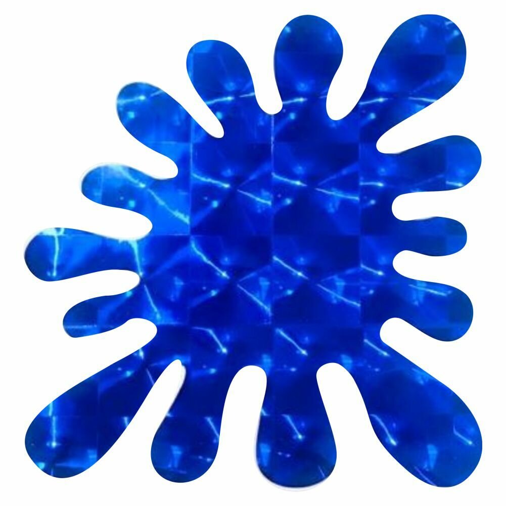 Наклейка "Клякса", большая гологр, синяя, 200х200мм, Арт рэйсинг