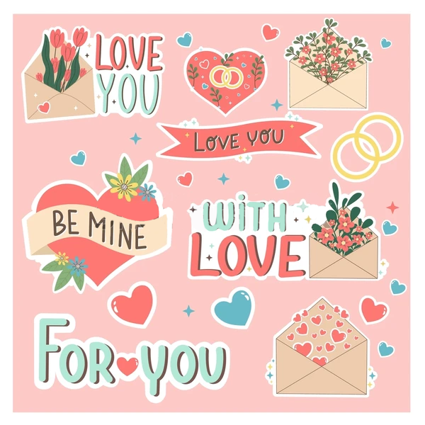 Наклейки стикеры Надписи с любовью