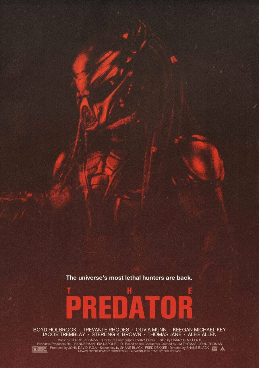 Плакат, постер Хищник (Predator, 1987г) на бумаге, размер 21х30см