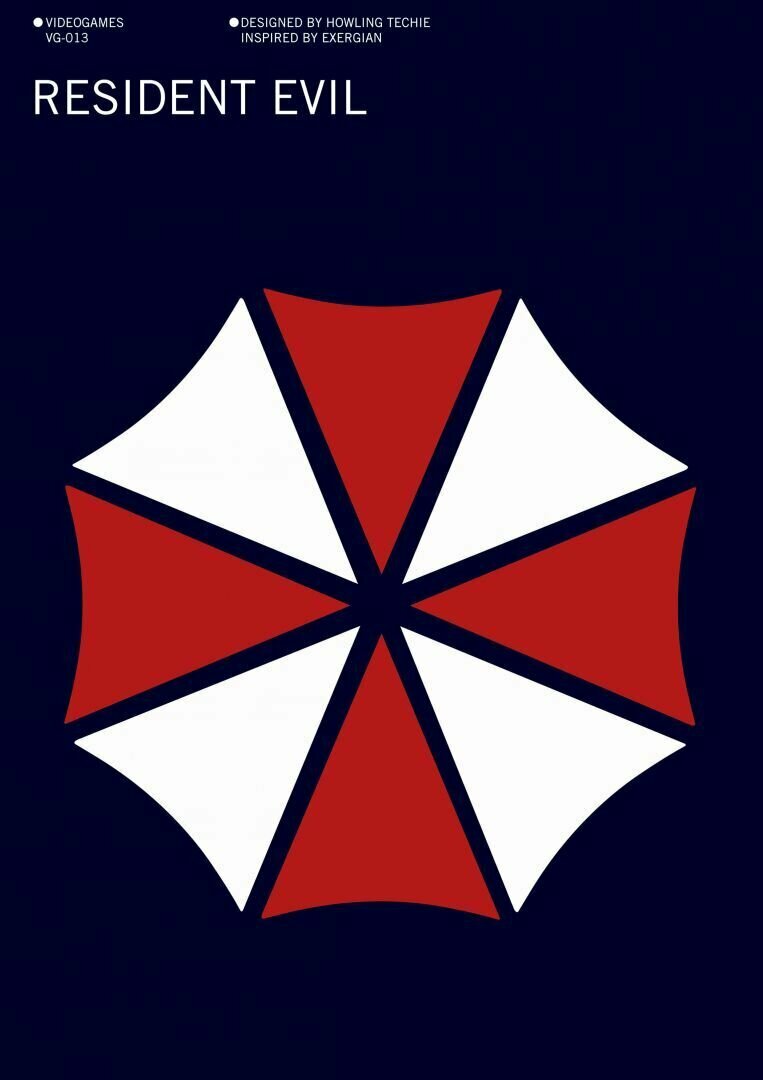 Плакат, постер Обитель зла Амбрелла/Resident Evil Umbrella на бумаге, размер 42х60см