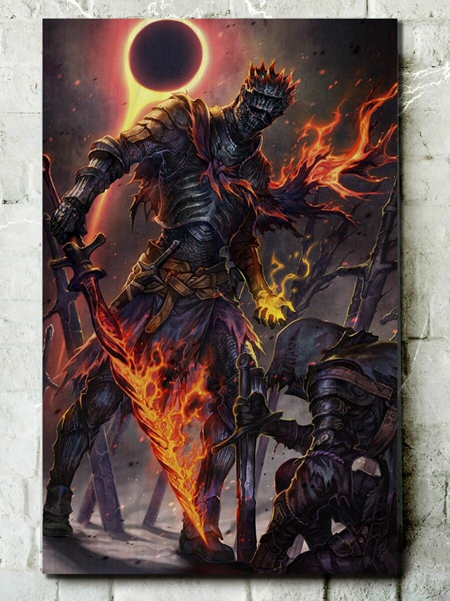 Картина интерьерная на дереве Dark Souls 3 Дарк соулс, Миядзаки, Ремастер - 14141