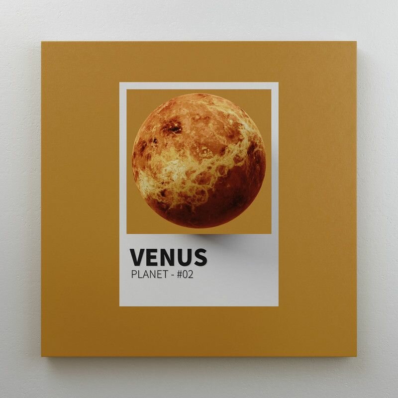 Интерьерная картина на холсте "Планета Венера - Venus" размер 60x60 см