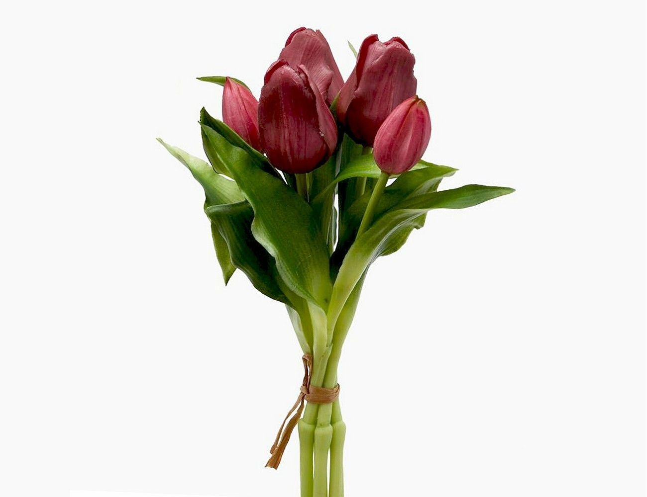 Искусственный букет, тюльпаны, бордовый, 28 см, EDG