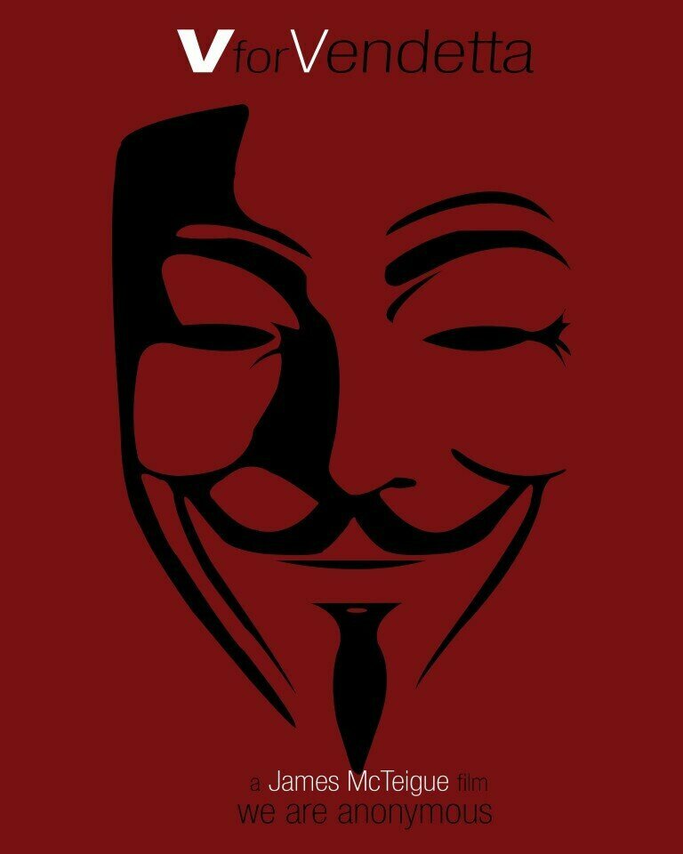 Плакат, постер V for Vendetta/V-значит вендетта на бумаге, размер 21х30см