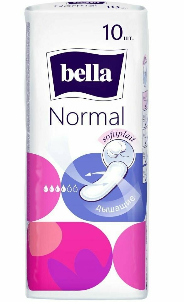 Bella Прокладки женские Normal, 4 капли, 10 шт. - 12 упаковок/