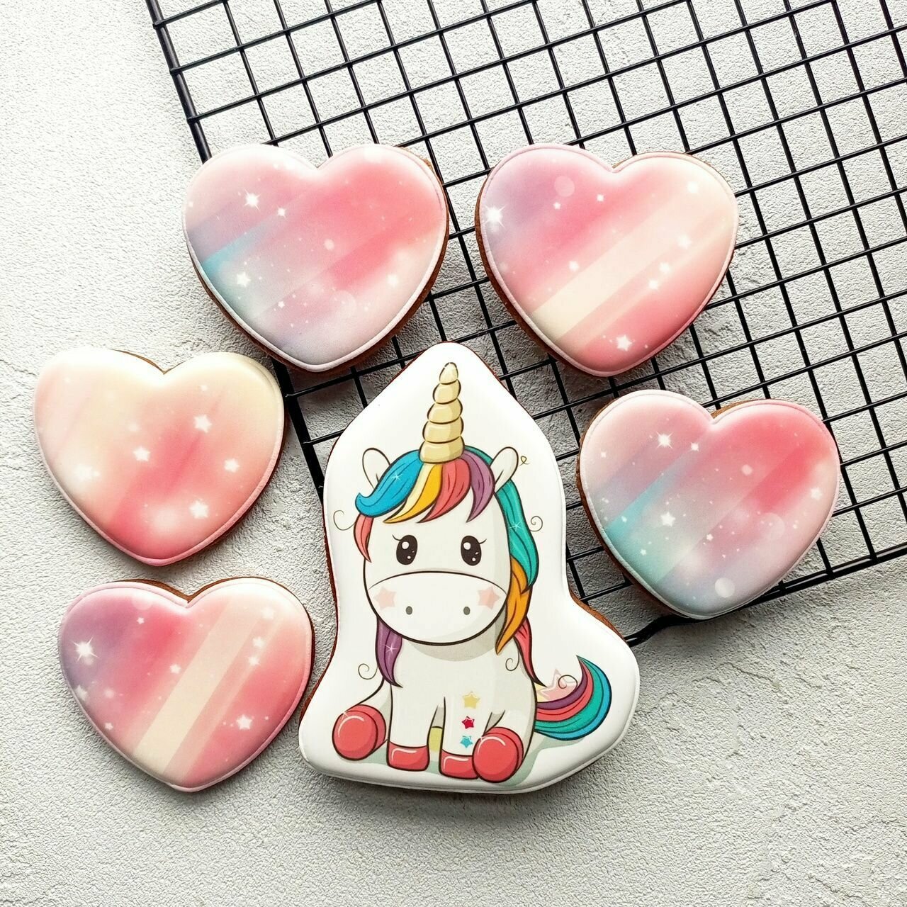 Имбирные пряники на день рождения, пряник единорог