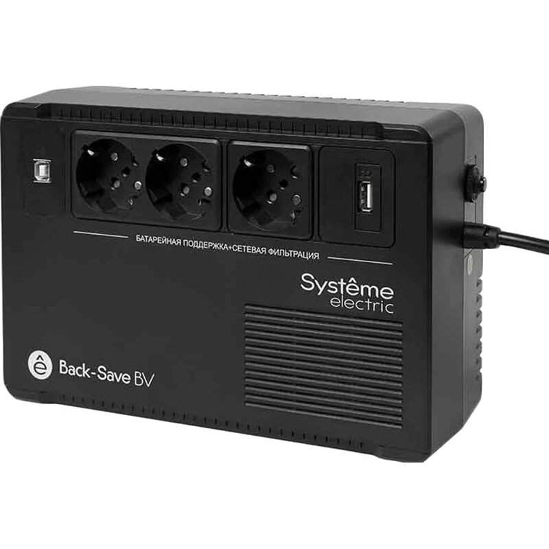 ИБП Systeme Electric Back-Save BV 600 ВА, Schuko, 230В, USB (BVSE600RS)