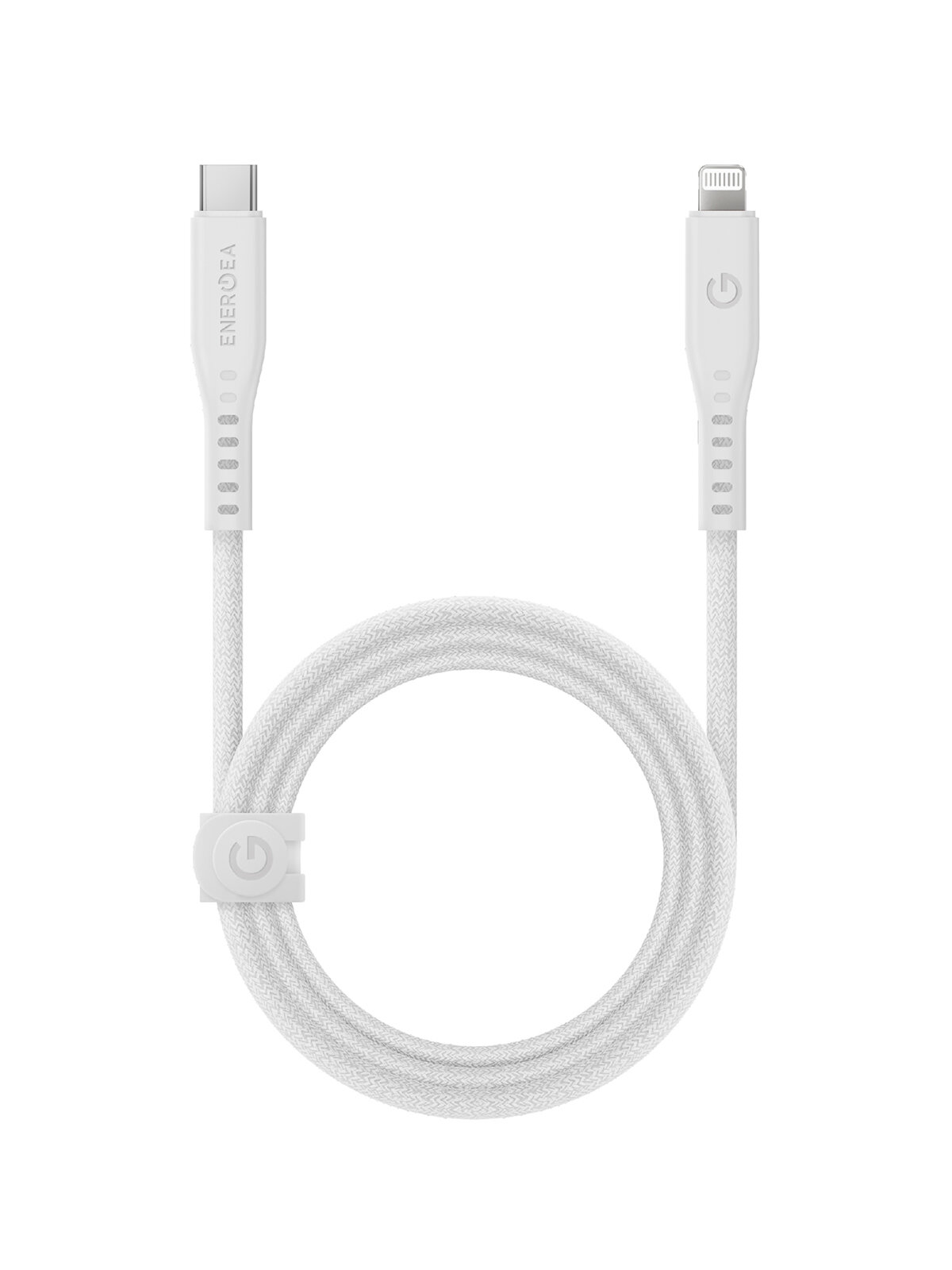 EnergEA Кабель FLOW USB-C to Lightning MFI C94 PD60W 3A Nanoweave Magnetic tie White 1.5m