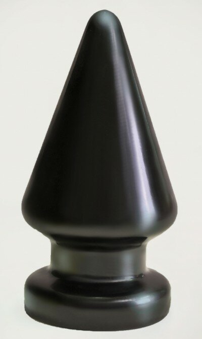 Анальная пробка большая A-Полимер длина 12 см диаметр 7,5 см материал ПВХ цвет чёрный