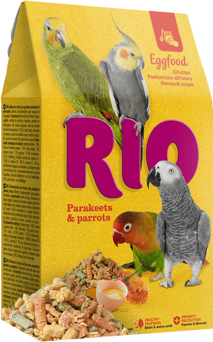 RIO EGGFOOD корм яичный для средних и крупных попугаев (250 гр х 2 шт)