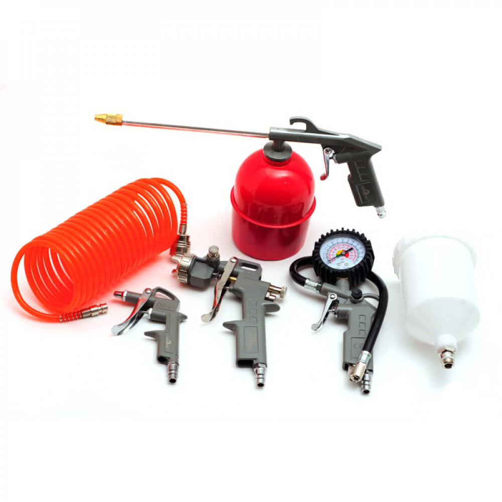 Набор покрасочный (5 предметов пистолет продувочный, подкачка шин, мовиль, краскопульт, шланг) Сервис ключ 70605 сервис ключ .