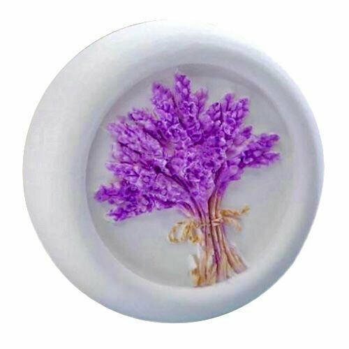 Силиконовая форма для мыла Лаванда 2D, для свечей гипса 1шт 6 х 6 х 2,5 см