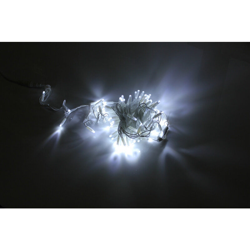 LED-PLS-100-10M-240V-W/W-W/O, белая/белый провод, соединяемая (без силового шнура) С колпачком