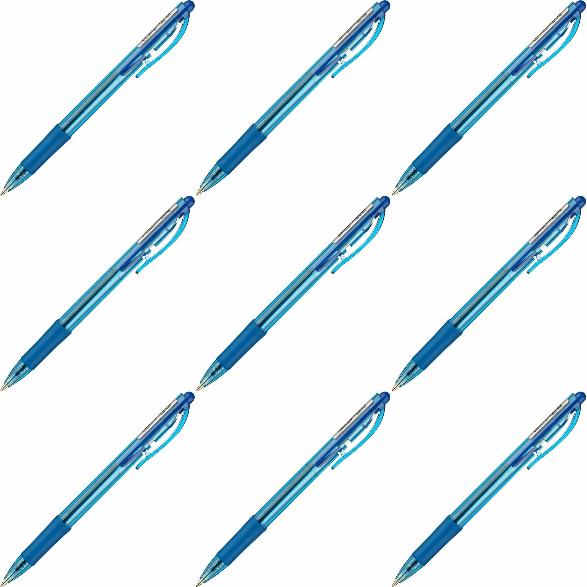 Pentel Ручка шариковая автоматическая, синий, 9 шт
