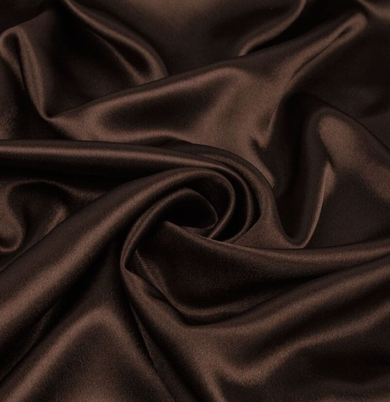 Ткань креп-сатин. Цвет коричневый. Готовый отрез 5*1,5м