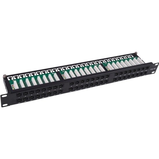 Патч-панель 19" Neomax [NM-PP-1U48P-UC5E-D-105-BK] 1U, 48 портов, кат.5E, UTP, Dual IDC, цвет черный