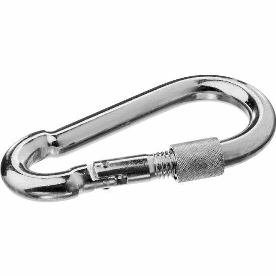 Карабин Зубр с предохранительной гайкой DIN 5299D, 4мм, 50 шт, оцинкованный, 4-304555-04