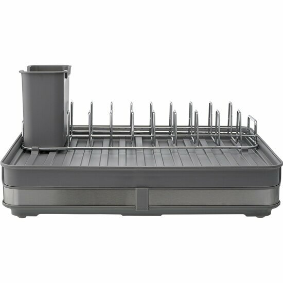 Сушилка для посуды раздвижная большая Smart Solutions Atle SS000012, 36,3 х 30,2 х 16,8 см, серая