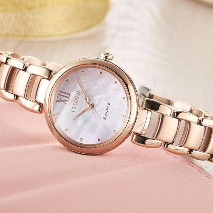 Наручные часы CITIZEN Eco-Drive, золотой, розовый — фото 1