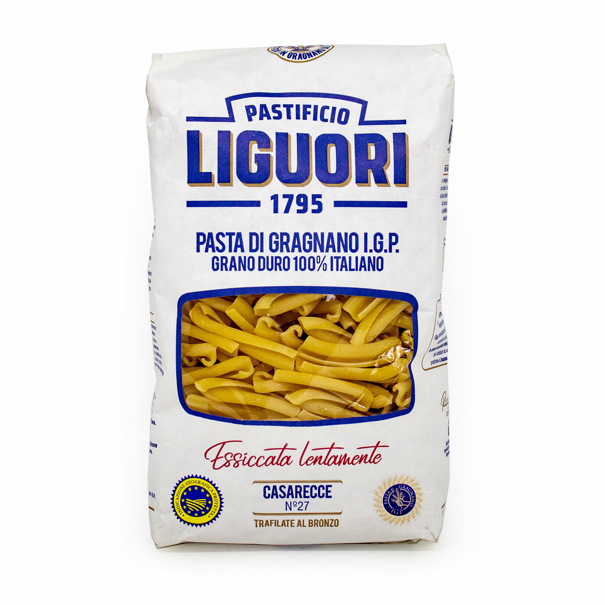 Казаречче №27, паста из Граньяно I.G.P. из твердых сортов пшеницы, LIGUORI, 0,5 кг (бум/упак)
